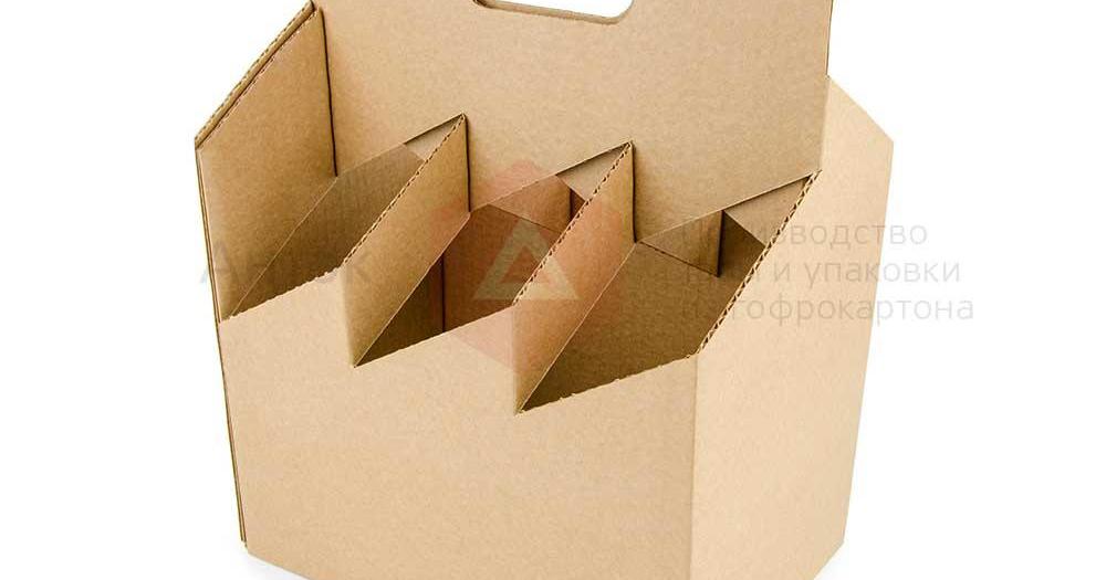 Клееная складная коробка для бутылок с автоматическим дном и ручкой ...